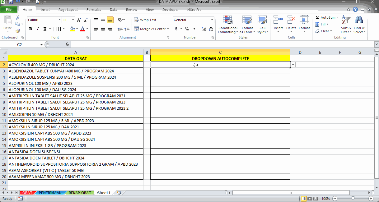 Cara Membuat Dropdown Autocomplete di Excel Menggunakan Add-Ins Cara Membuat Dropdown Autocomplete di Excel Menggunakan Add-Ins